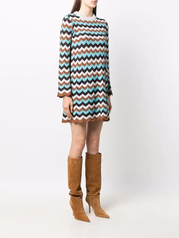 Missoni Stripes Mini Dress - Brown