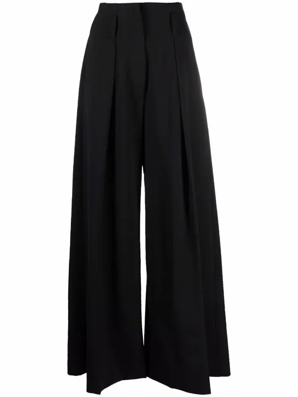 Alberto Biani Mid-rise Palazzo Trousers - Black