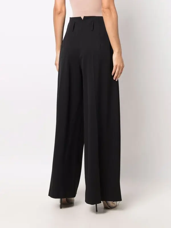 Alberto Biani Mid-rise Palazzo Trousers - Black