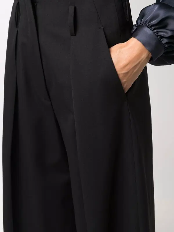 Alberto Biani Mid-rise Palazzo Trousers - Black