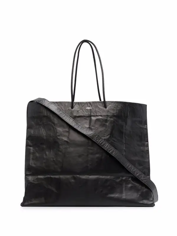 Medea Venti Busted Leather Tote Bag In Black - 25% Off | Editorialist