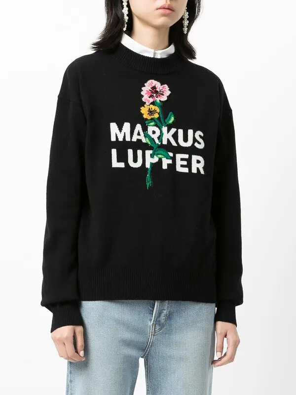 Markus Lupfer Floral Logo Merino Jumper