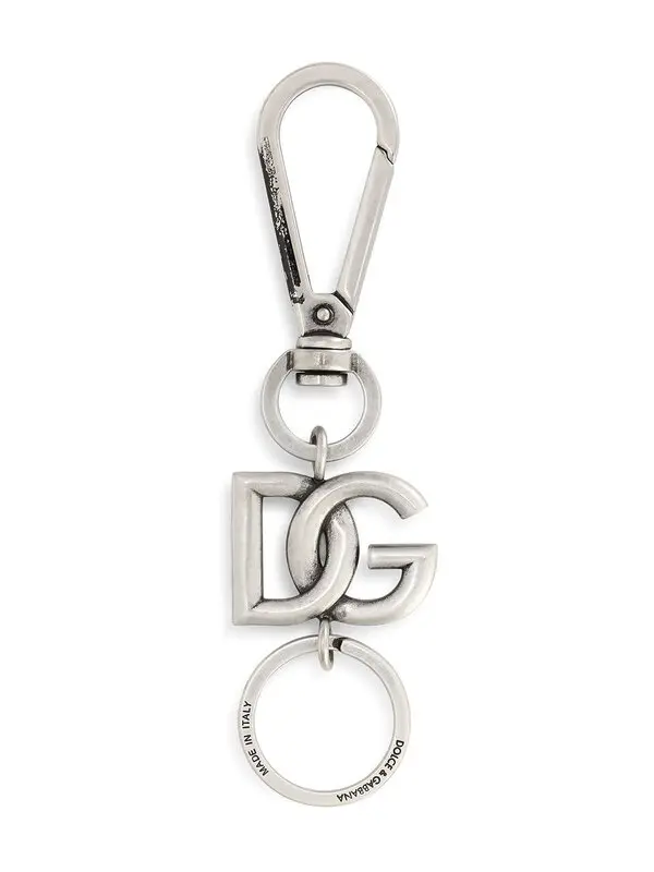 Dolce & Gabbana Logo Plaque Keyring - Silver