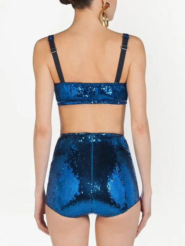 Dolce & Gabbana Sequin-embellished Bralette - Blue