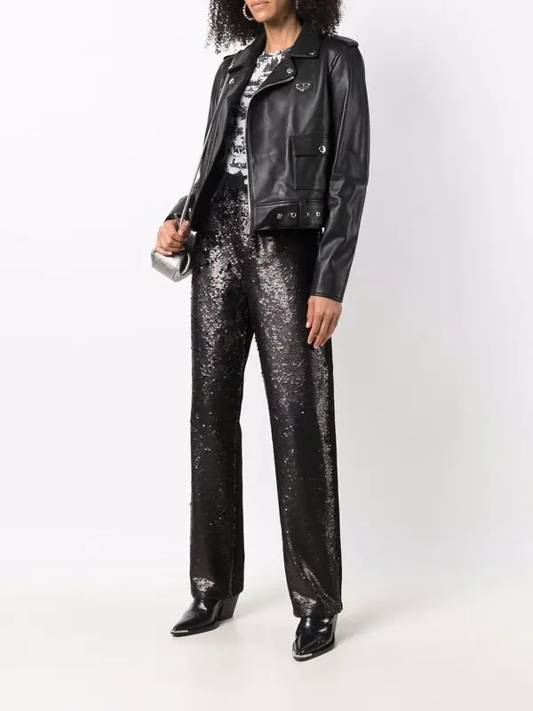 Philipp Plein Leather Biker Jacket