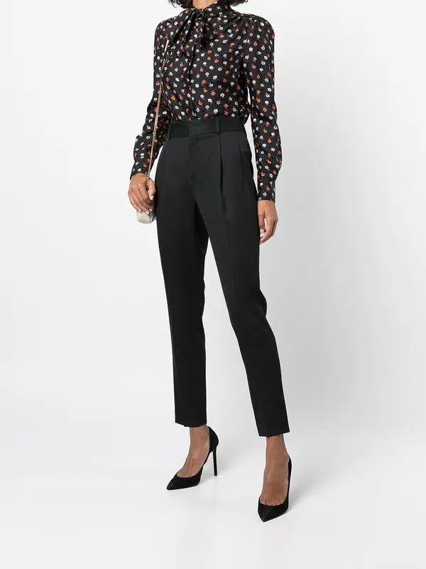 Saint Laurent Floral-print Long-sleeve Blouse