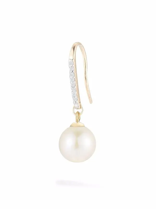 Mateo 14kt Yellow Pearl And Diamond Drop Earrings - Gold