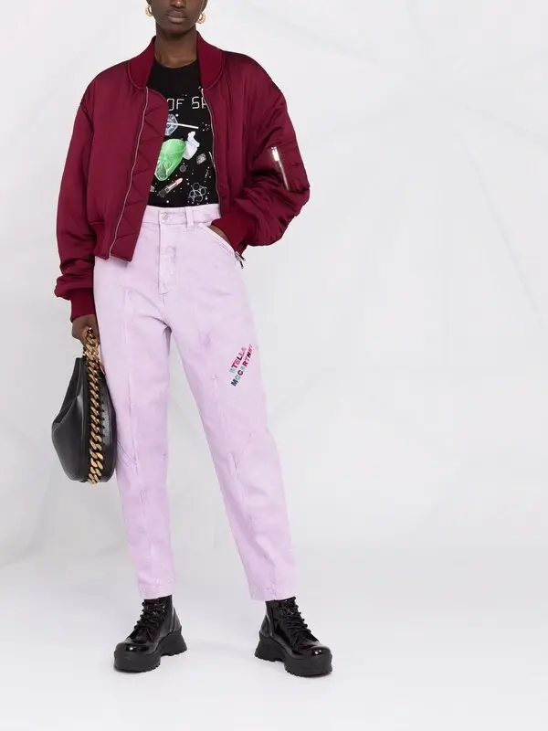 Stella McCartney Logo-embroidered Tapered Jeans - Purple