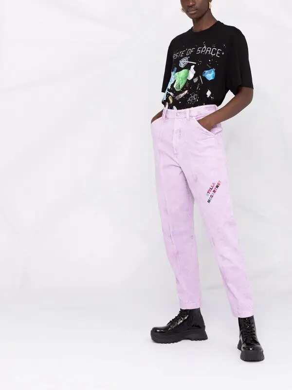 Stella McCartney Logo-embroidered Tapered Jeans - Purple