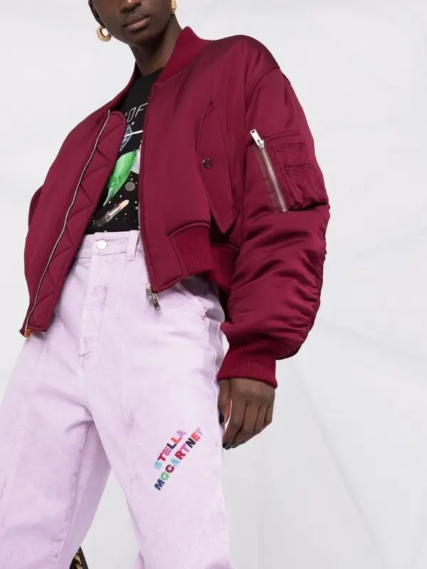 Stella McCartney Logo-embroidered Tapered Jeans - Purple