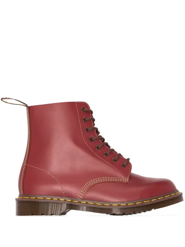 Dr. Martens 1460 Leather Ankle Boots - Red
