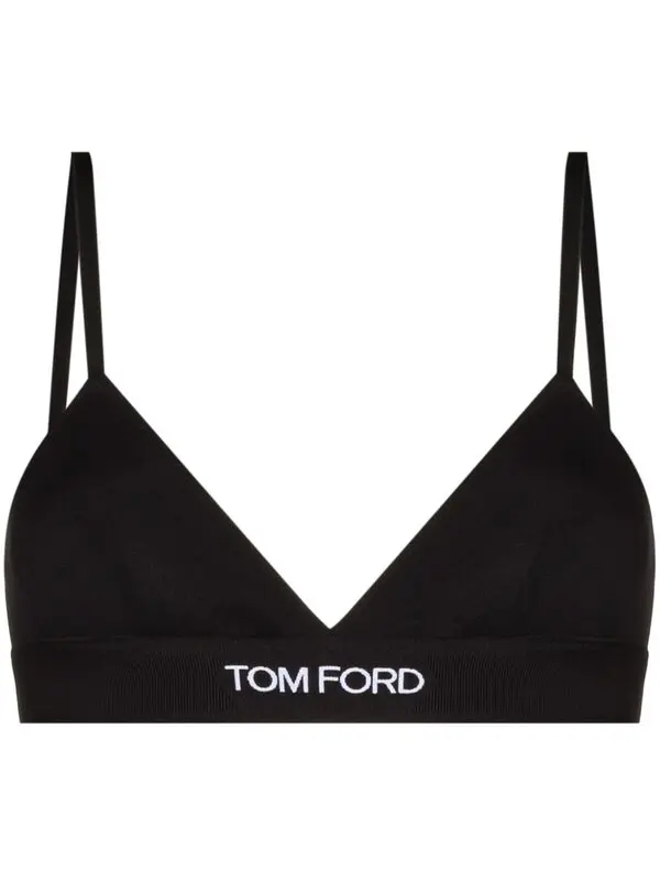 TOM FORD Logo-band Bra - Black