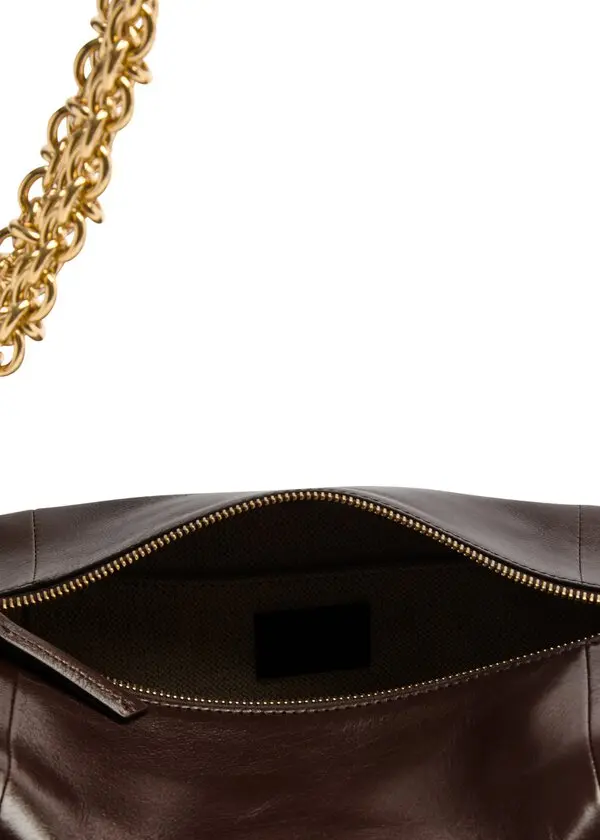 Chloé Glossed Leather Camera Bag - Dark Brown