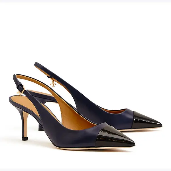 Tory Burch Penelope Cap-toe Slingback Pump
