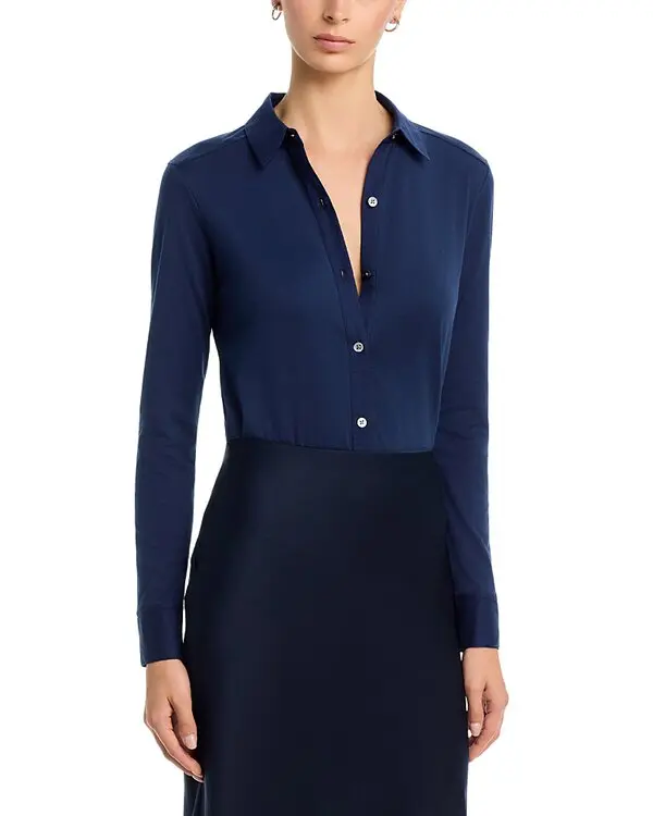Theory Pima Cotton Shirt - Sapphire Navy