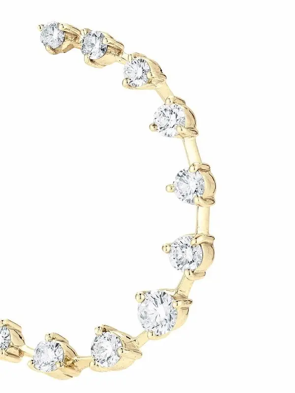 JADE TRAU 18kt Yellow Diamond Crescent Hoop Earrings