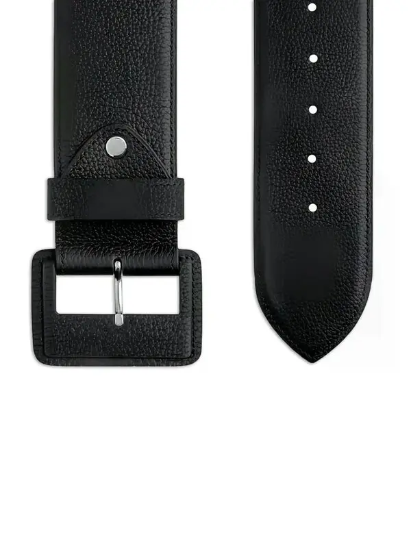Maison Vaincourt Pebbled-texture Leather Buckle Belt