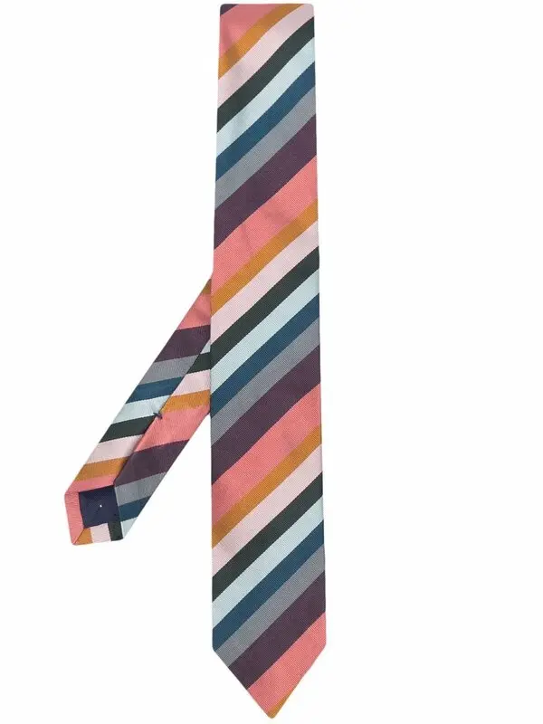 Paul Smith Diagonal-stripe Silk Neck Tie - Blue