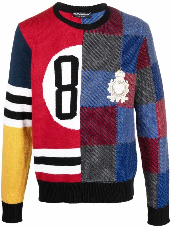 Dolce & Gabbana Mix Pattern Jumper - Black