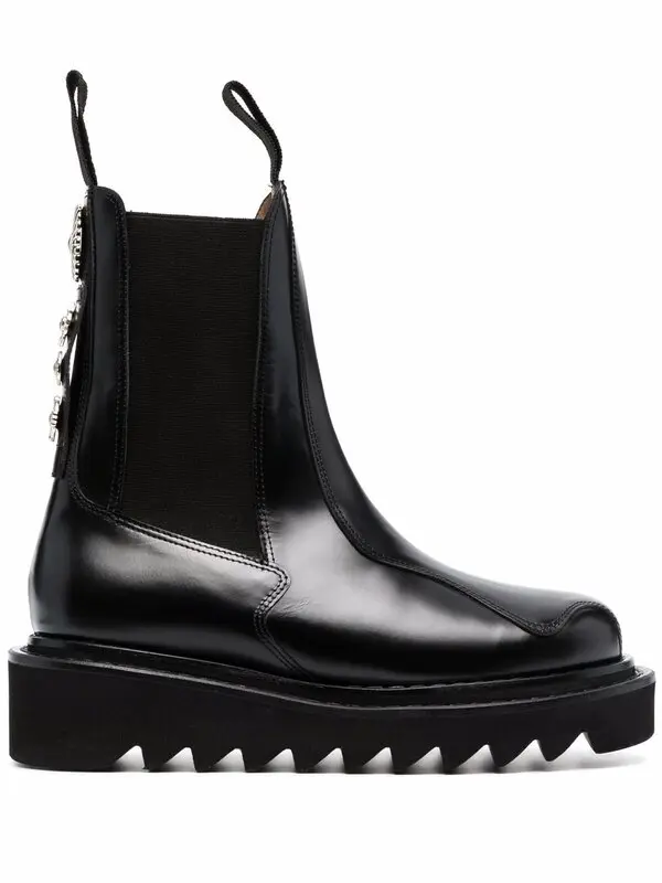Toga Ridged Sole Chelsea Boots - Black