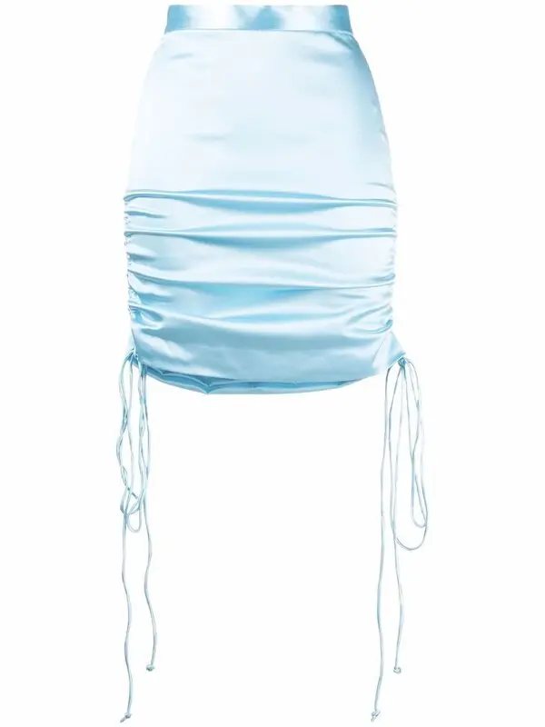 LAQUAN SMITH Ruched Detail Mini Skirt - Blue