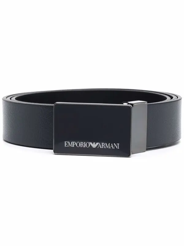 Emporio Armani Logo-buckle Belt - Blue