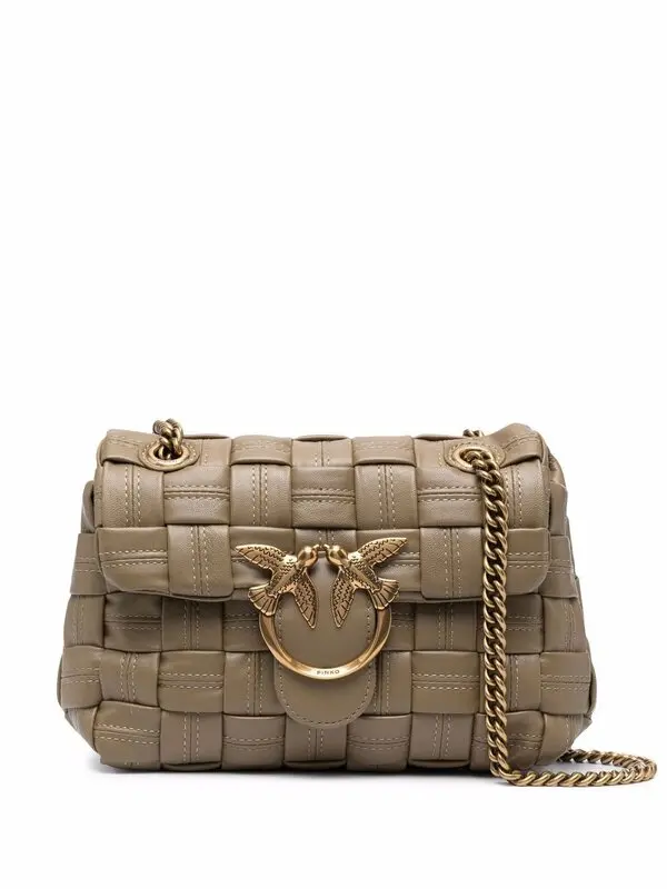 Pinko Mini Love Puff Weave Shoulder Bag