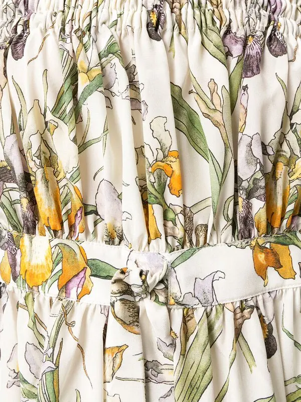 Alexander McQueen Floral Print Strapless Bandeau Top