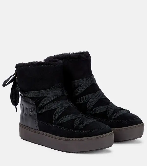 See By Chloé Charlee Suede Snow Boots In Black 30% Off