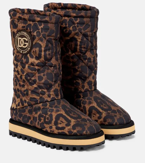 Dolce & Gabbana Quilted Leopard-print Boots