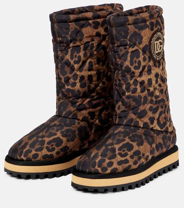 Dolce & Gabbana Quilted Leopard-print Boots