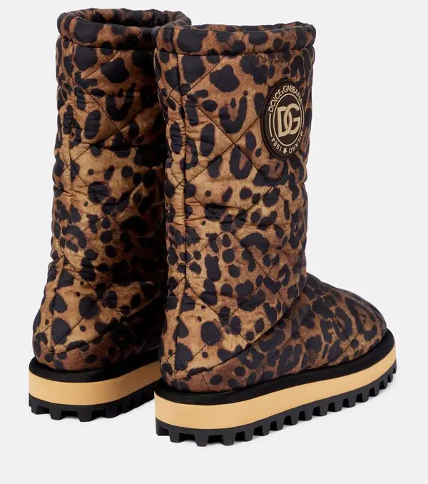 Dolce & Gabbana Quilted Leopard-print Boots