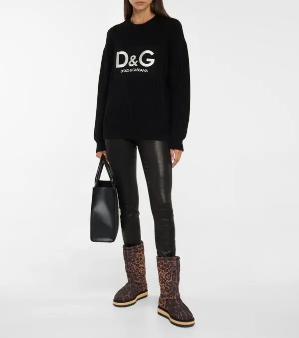 Dolce & Gabbana Quilted Leopard-print Boots