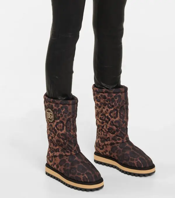 Dolce & Gabbana Quilted Leopard-print Boots