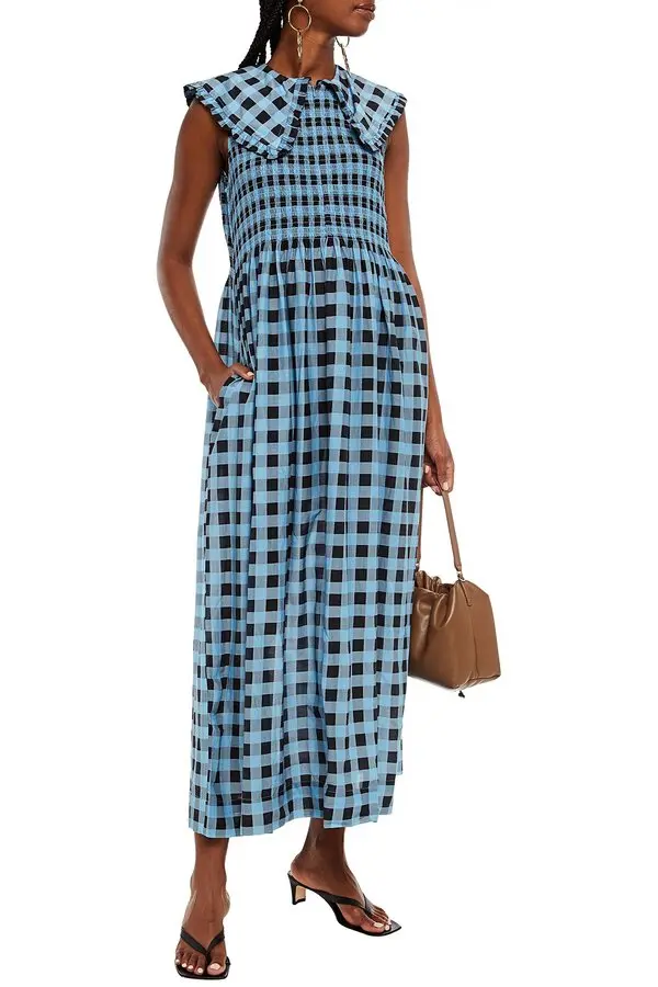 princess polly baby blue dress Ganni Dress woman - Gnawed Blue | F7740 main image 1
