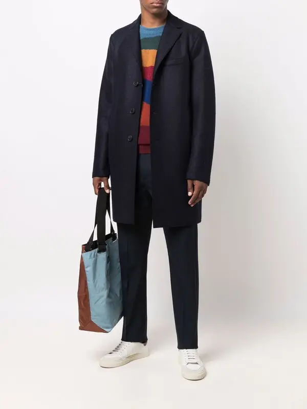Harris Wharf London Single-breasted Wool Coat - Blue