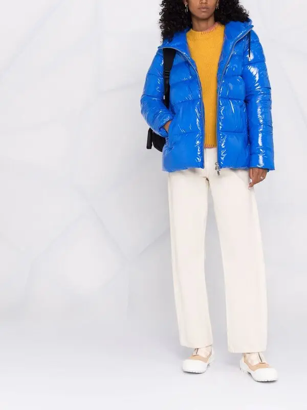 Pinko High-neck Hooded Jacket - Blue