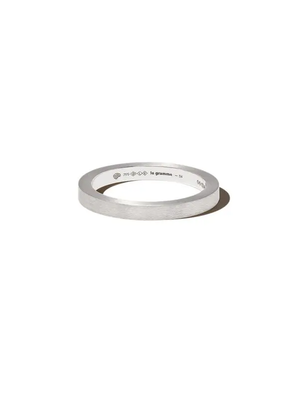 Le Gramme 18kt White Gold 5g Ribbon Brushed Band Ring - Silver