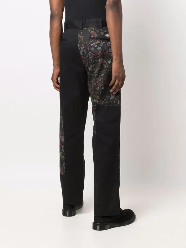 Dickies Paisley-Patchwork Straight Leg Trousers - Black | Editorialist