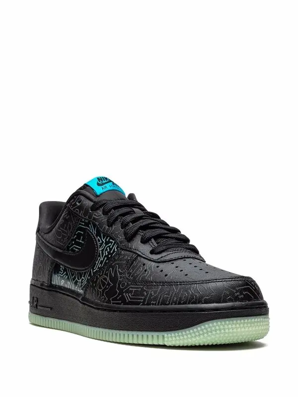 Nike Air Force 1 Low Computer Chip Sneakers - Black