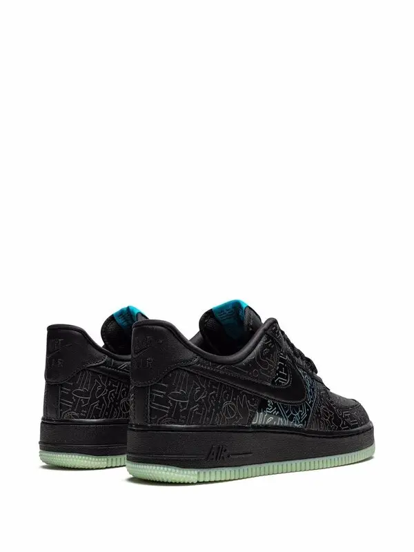 Nike Air Force 1 Low Computer Chip Sneakers - Black