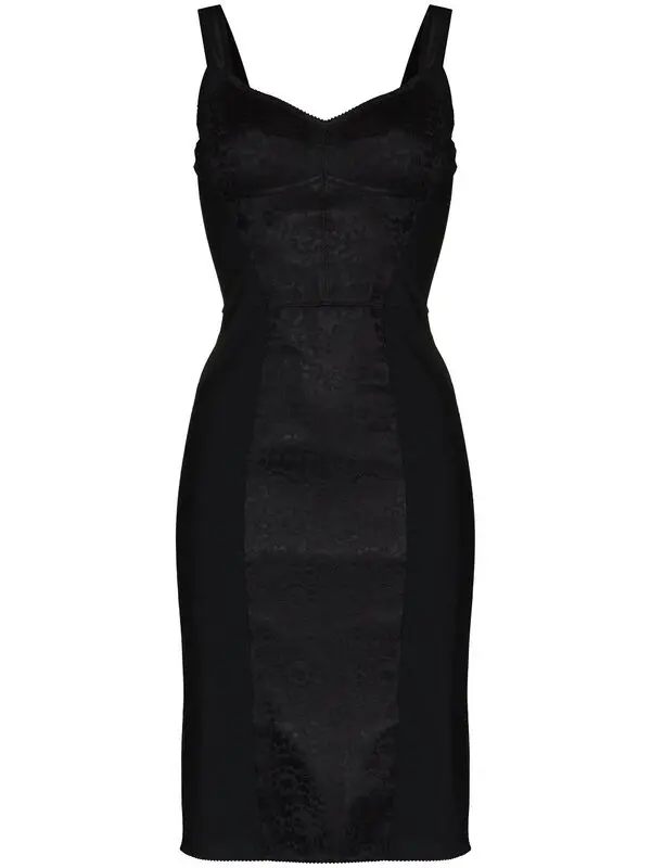 Dolce & Gabbana Floral Jacquard Midi Dress - Black