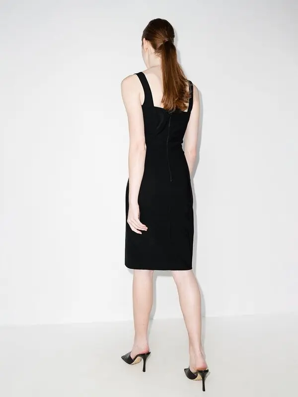 Dolce & Gabbana Floral Jacquard Midi Dress - Black