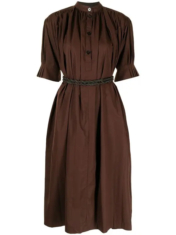 JIL SANDER Band-collar Pleated Dress