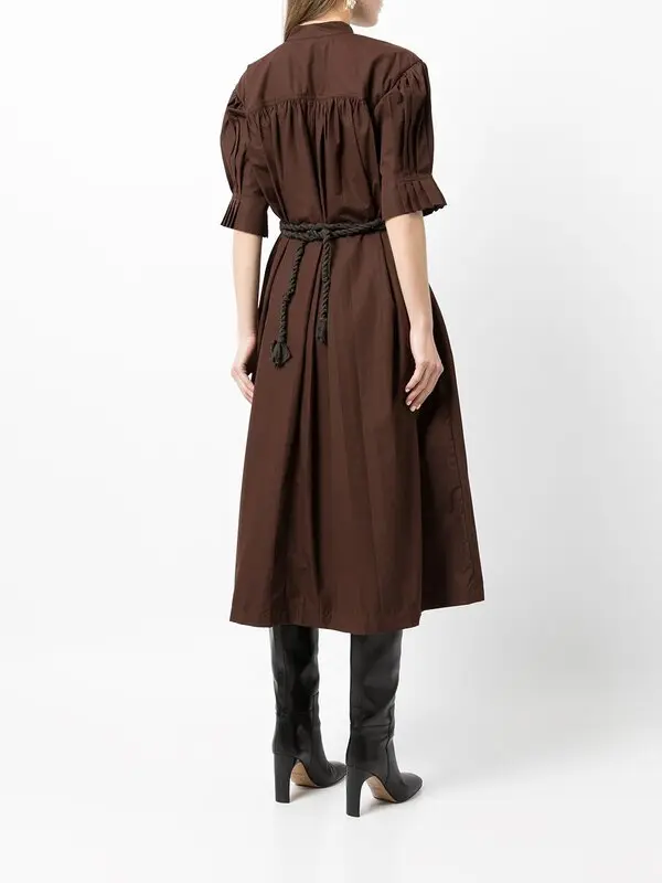 JIL SANDER Band-collar Pleated Dress