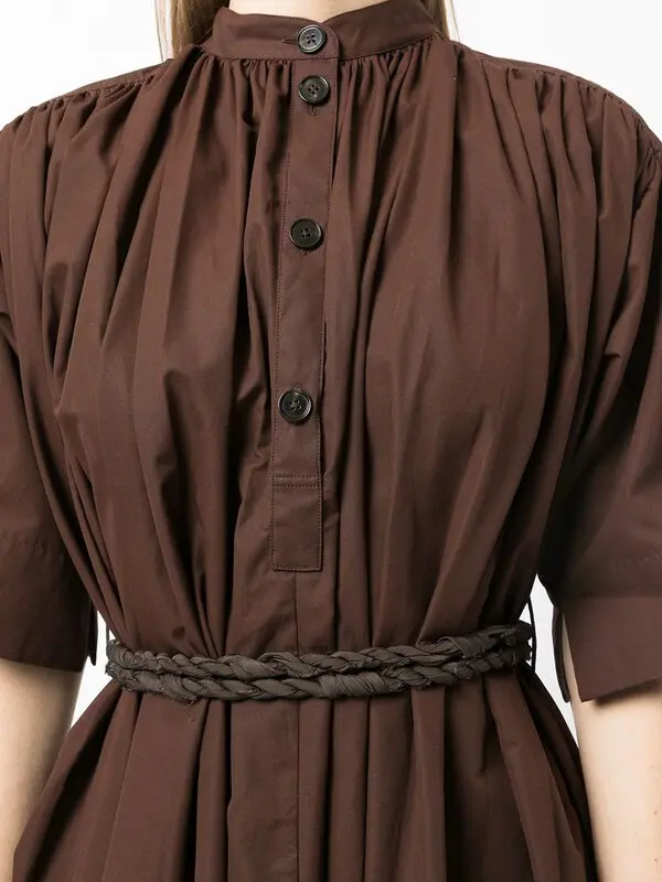 JIL SANDER Band-collar Pleated Dress