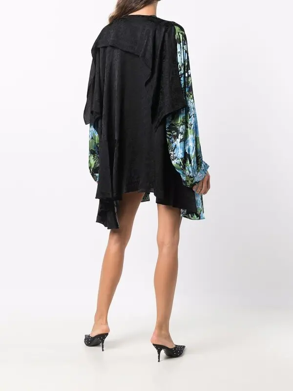 Balenciaga Floral Print Wrap Dress