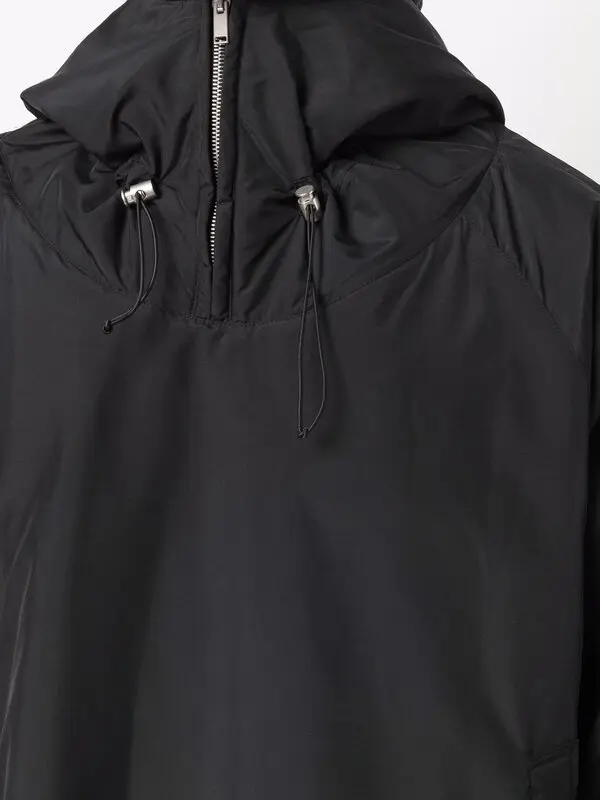 424 Pullover Hooded Windbreaker Jacket - Black