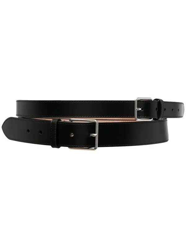 Alexander Mcqueen Double Buckle Belt In Black - 46% Off  display picture 3
