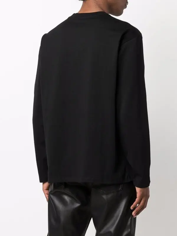 MSGM Logo-print Longsleeved T-shirt - Black